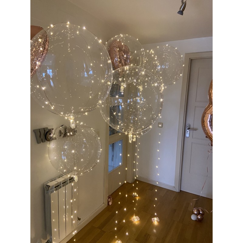 Decoracion de globos con luces